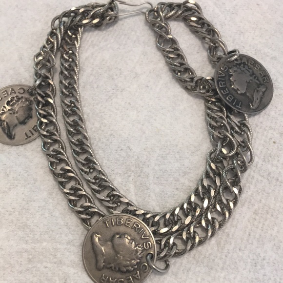 Jewelry | Vintage Chucky Chain Cesar Coin Charm Bracelet | Poshmark
